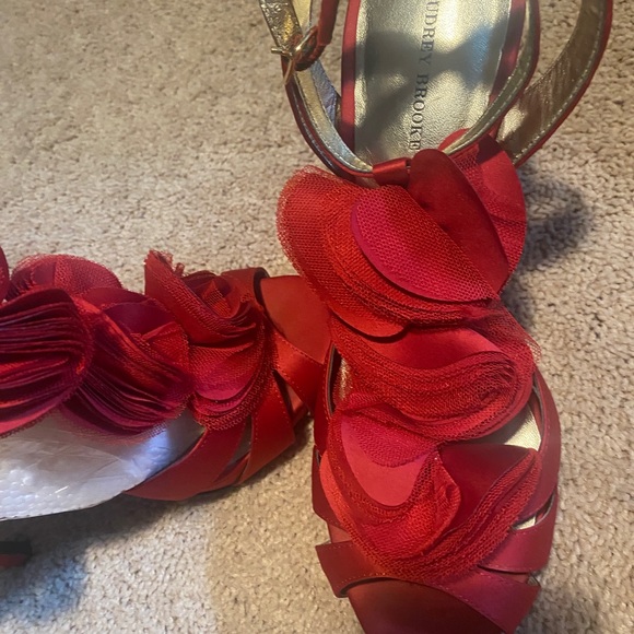 Audrey Brooke | Shoes | Audrey Brooke Red Ruffled Heels | Poshmark